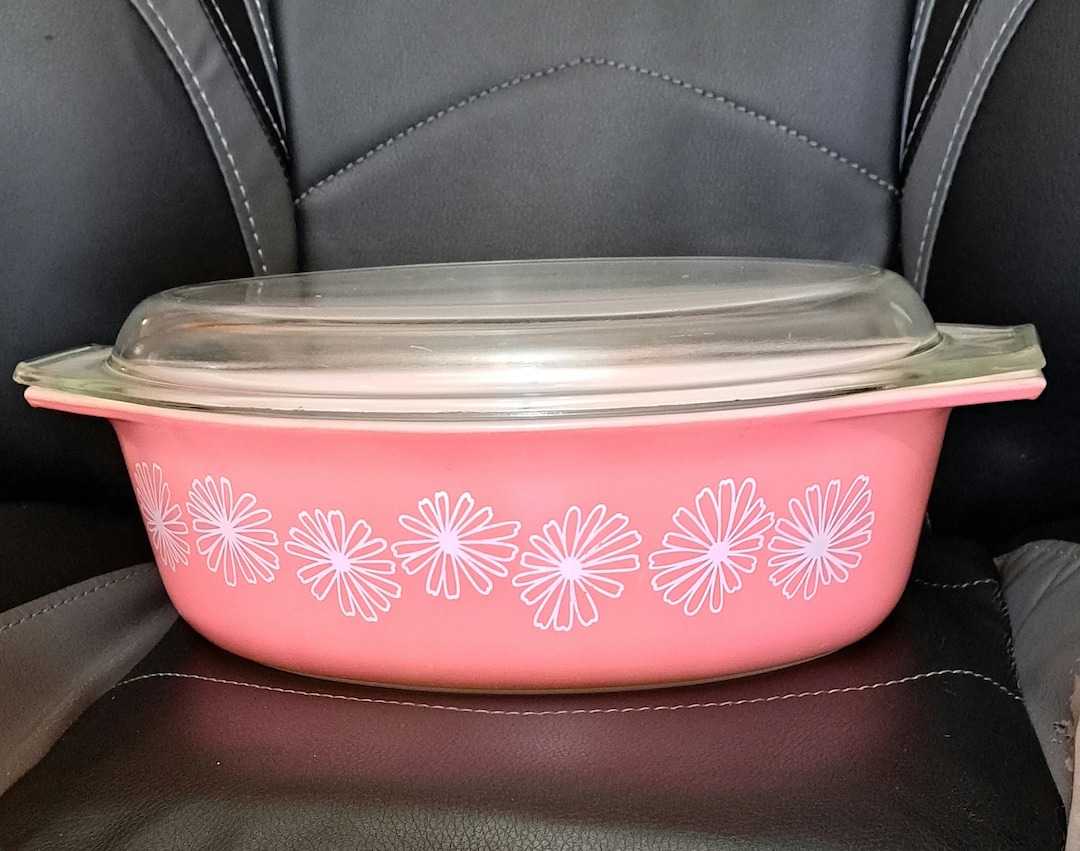 Vintage Pyrex Pink Daisy 045 2.5 QT Casserole Dish Released in 1956 ...