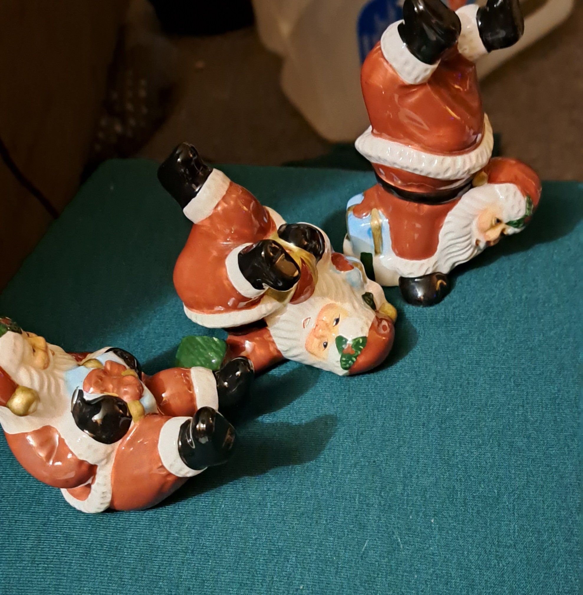 Fitz and Floyd Set of 3 Tumbling Santa New Old Stock - Etsy