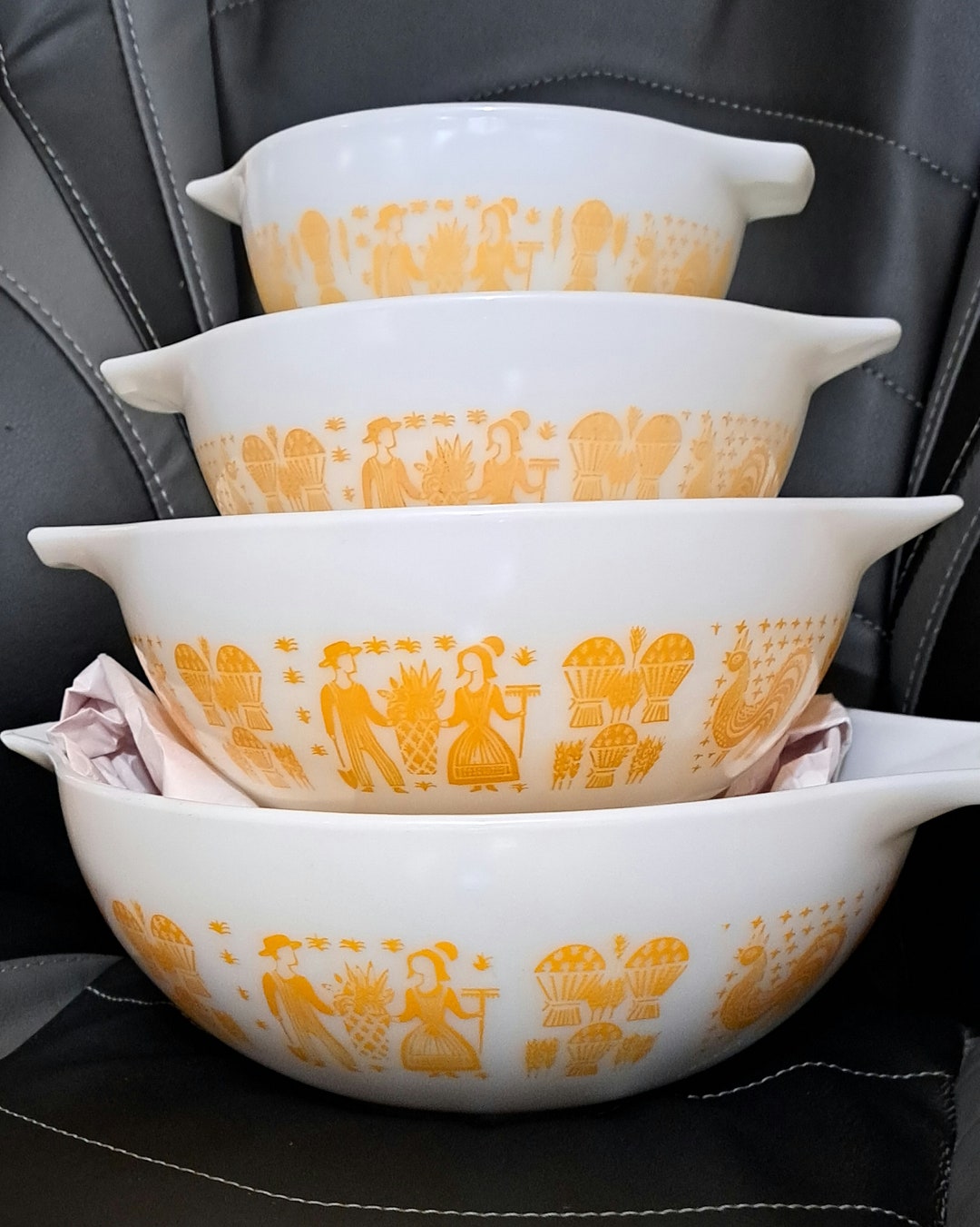Rare Pyrex Pumpkin Butterprint Cinderella Set 441-444, Hard to Find Set ...