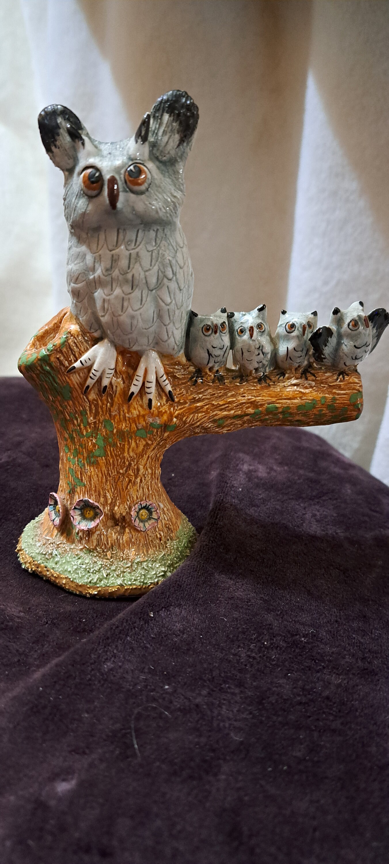 RARE BASIL MATTHEWS Owl Family Figurine: Mother Owl With Owlets Hand ...