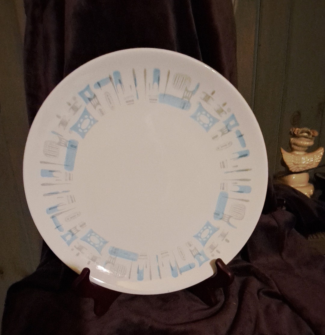 Royal China Blue Heaven Set of 2 1950s VTG MCM 10 Dinner Plate. Atomic ...