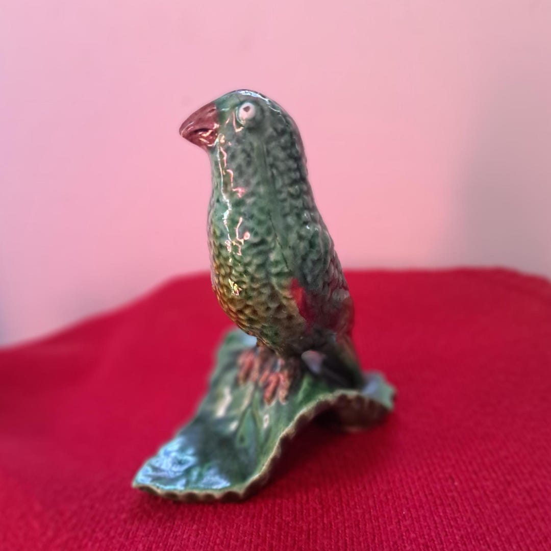 Vintage Portuguese Majolica Parrot Salt or Sugar Shaker, Hand Made in ...