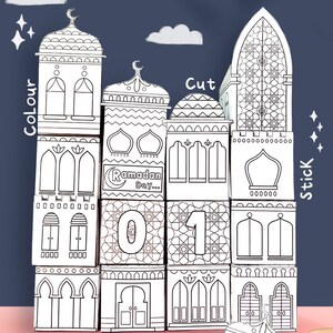 Ramadan Calendar Printable Bundle Pack, Art and Craft Coloring Ramadan ...