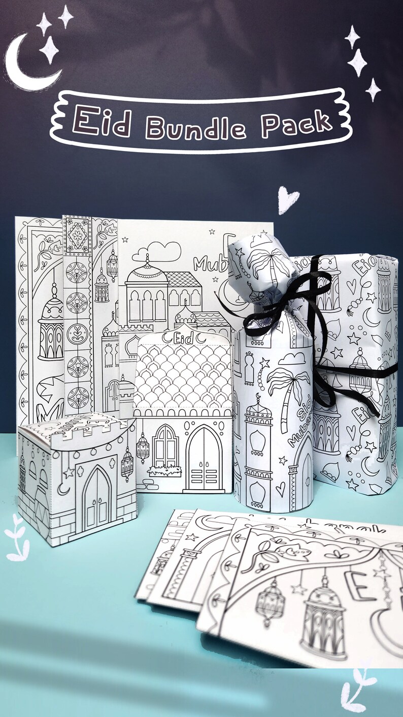 Eid Gift Printable Bundle Pack, Art and Craft Eid Goodie Box, Eid ...