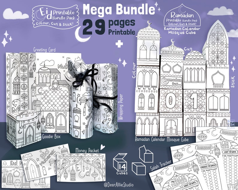 Ramadan and Eid Printable Mega Bundle Pack, Coloring Art & Craft ...