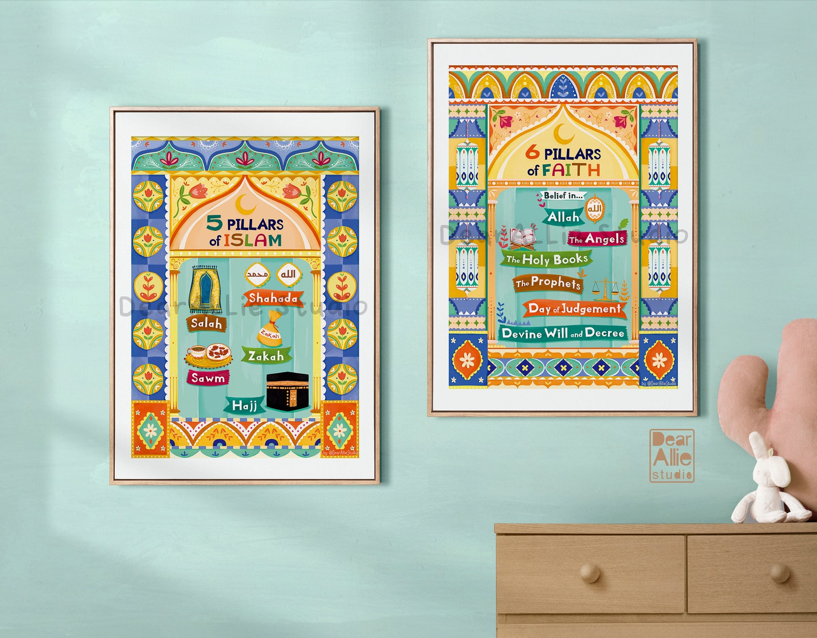 Printable 5 Pillars of Islam | 6 Pillars of Faith | Set of 2 DIGITAL ...