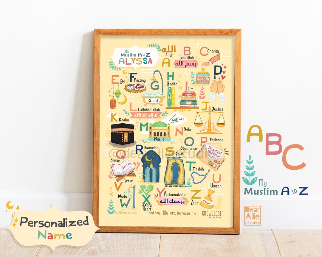 My Muslim A to Z | A5 A4 A3 Children's Islamic ABC Poster Print ...