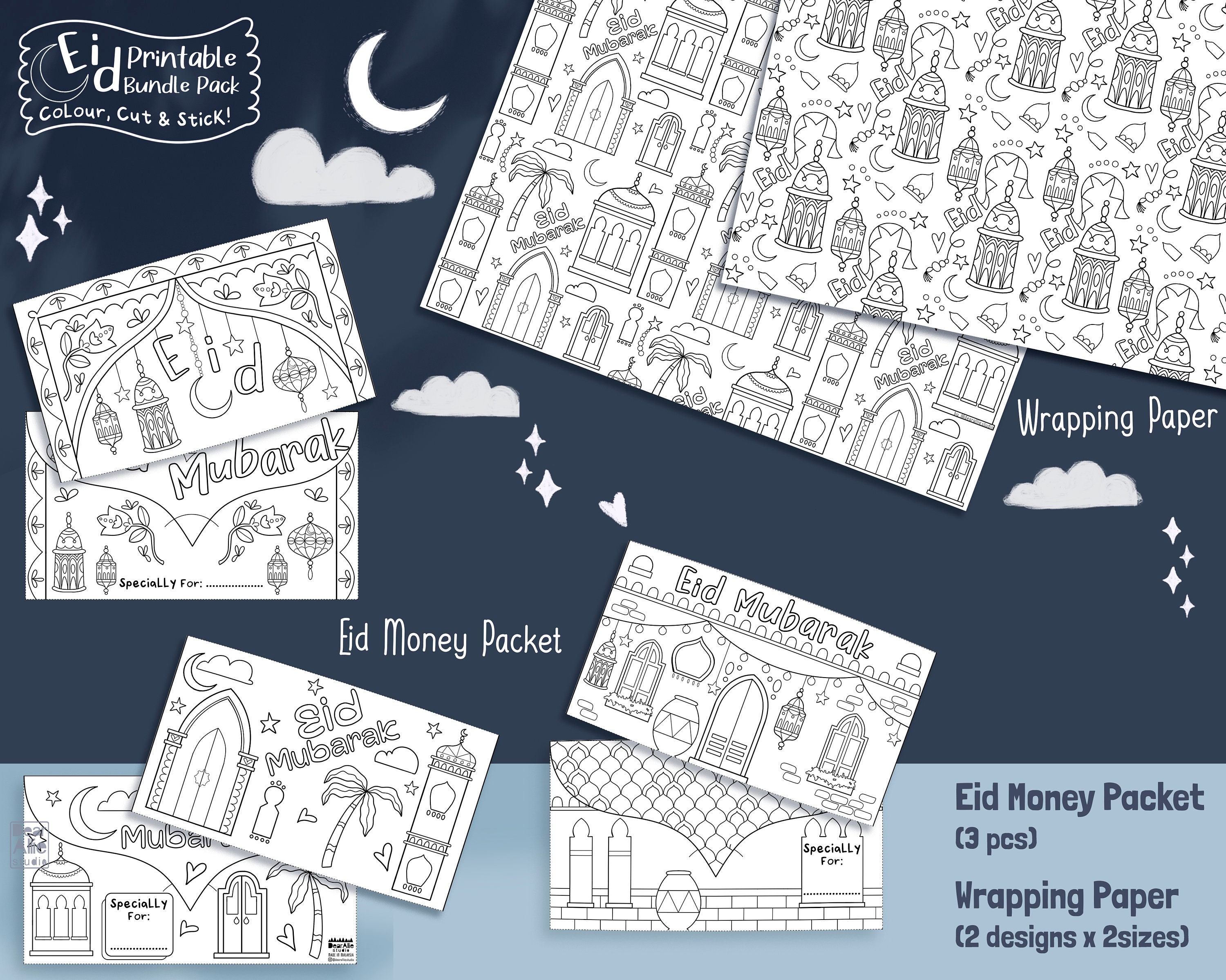 Eid Gift Printable Bundle Pack, Art and Craft Eid Goodie Box, Eid ...