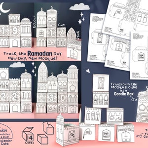 Ramadan Calendar Printable Bundle Pack, Art and Craft Coloring Ramadan ...