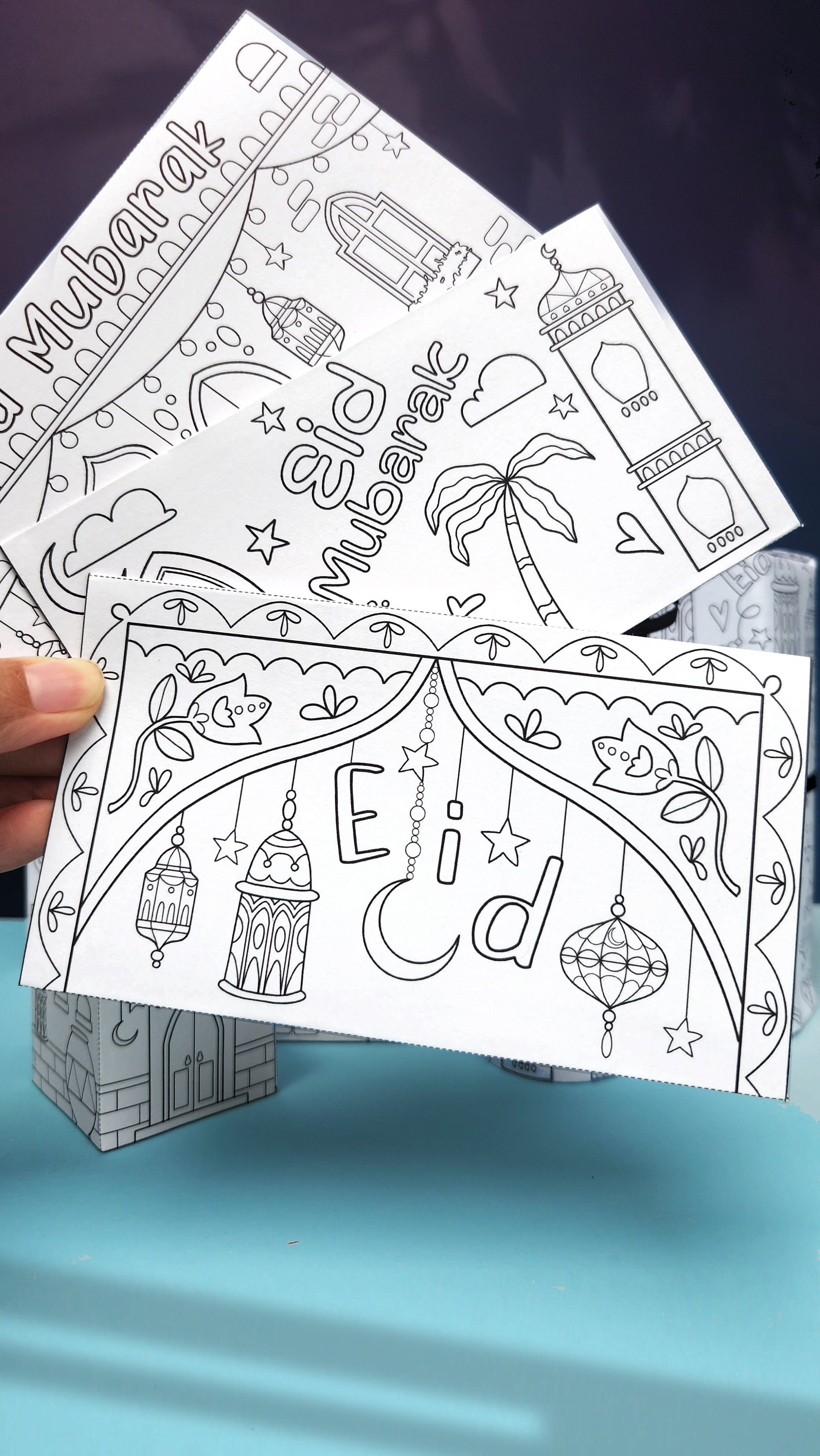 Eid Money Packet Printable Eid Mubarak Money Envelope Coloring Art and ...