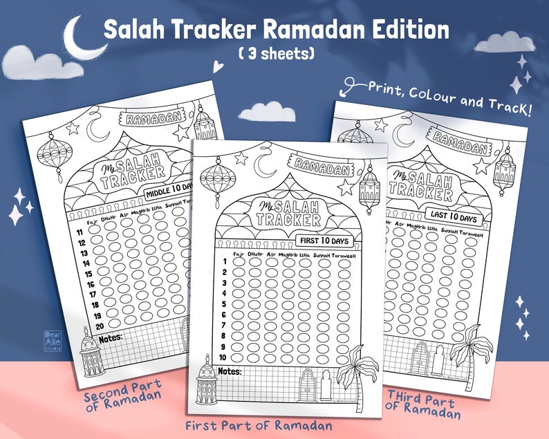 Ramadan Calendar Printable Bundle Pack, Art and Craft Coloring Ramadan ...