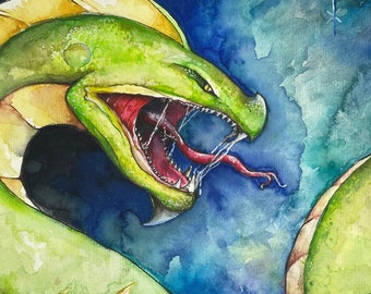 Jormungandr Emerging From the Sea at Ragnarok High Quality Print World ...