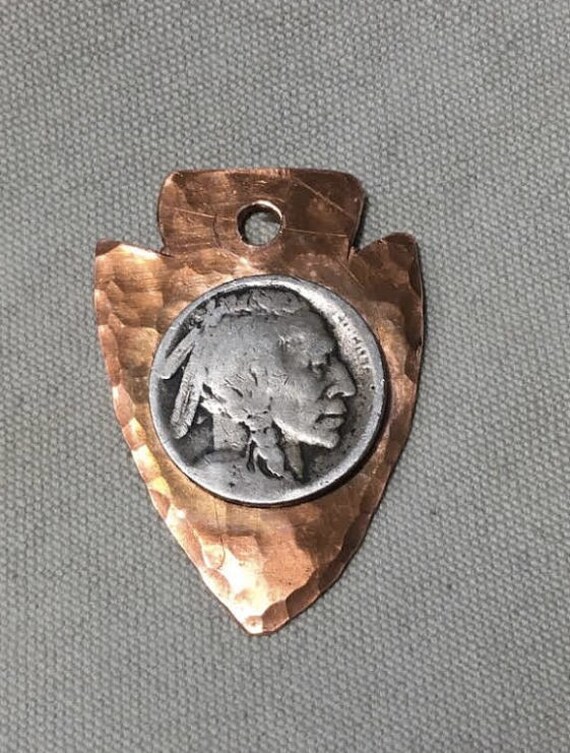Copper Arrowhead W/ Silver Indian Head/buffalo Nickel | Etsy Norway