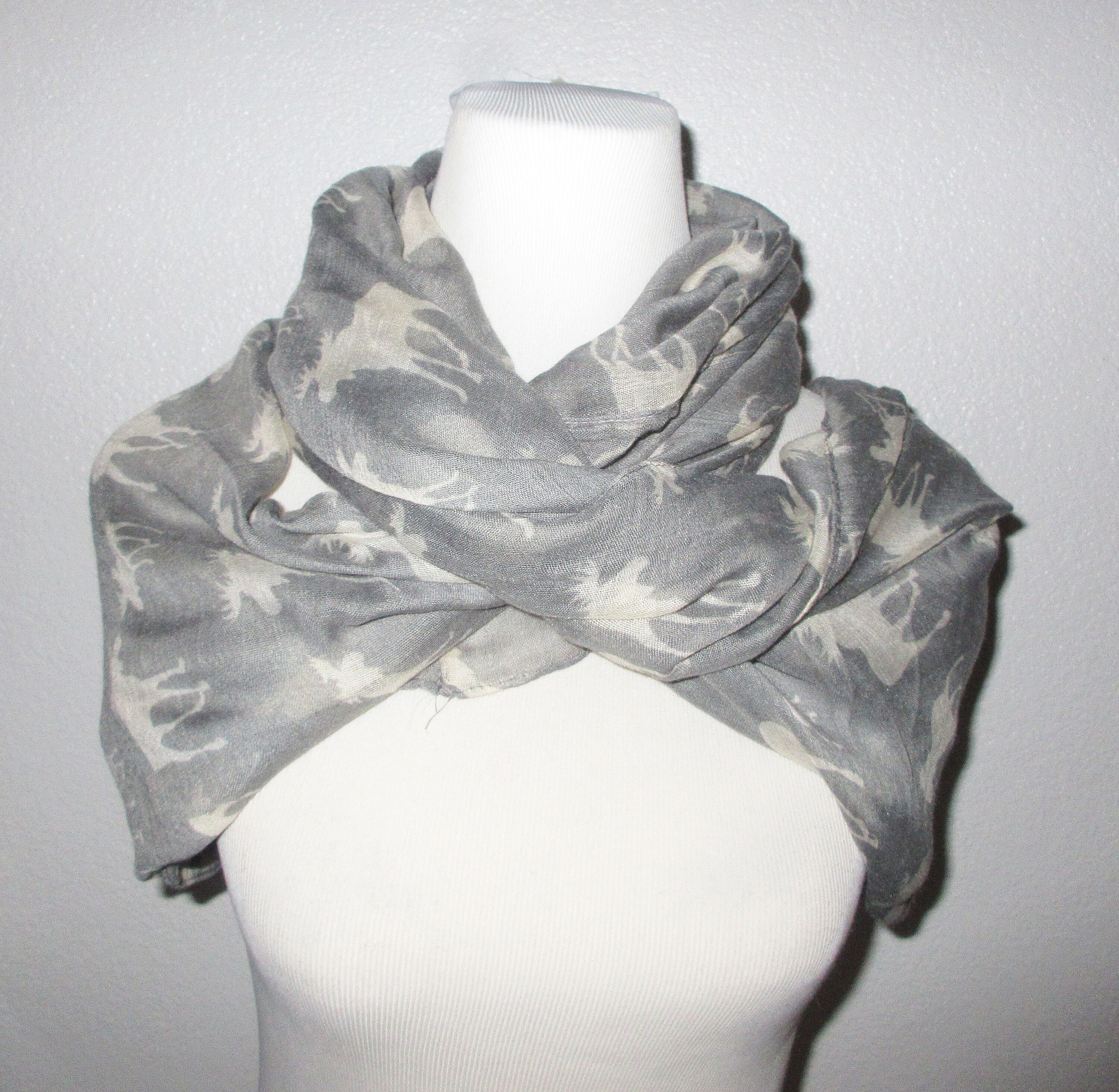 Moose Scarf, Moose Print Infinity Scarf, Deer Scarf, Moose Scarf in ...