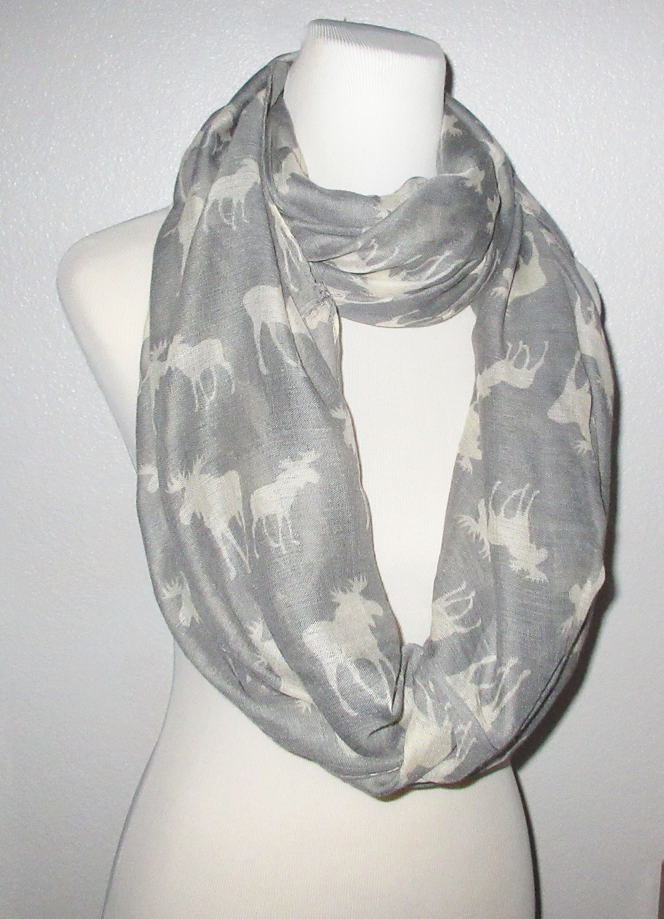 Moose Scarf, Moose Print Infinity Scarf, Deer Scarf, Moose Scarf in ...