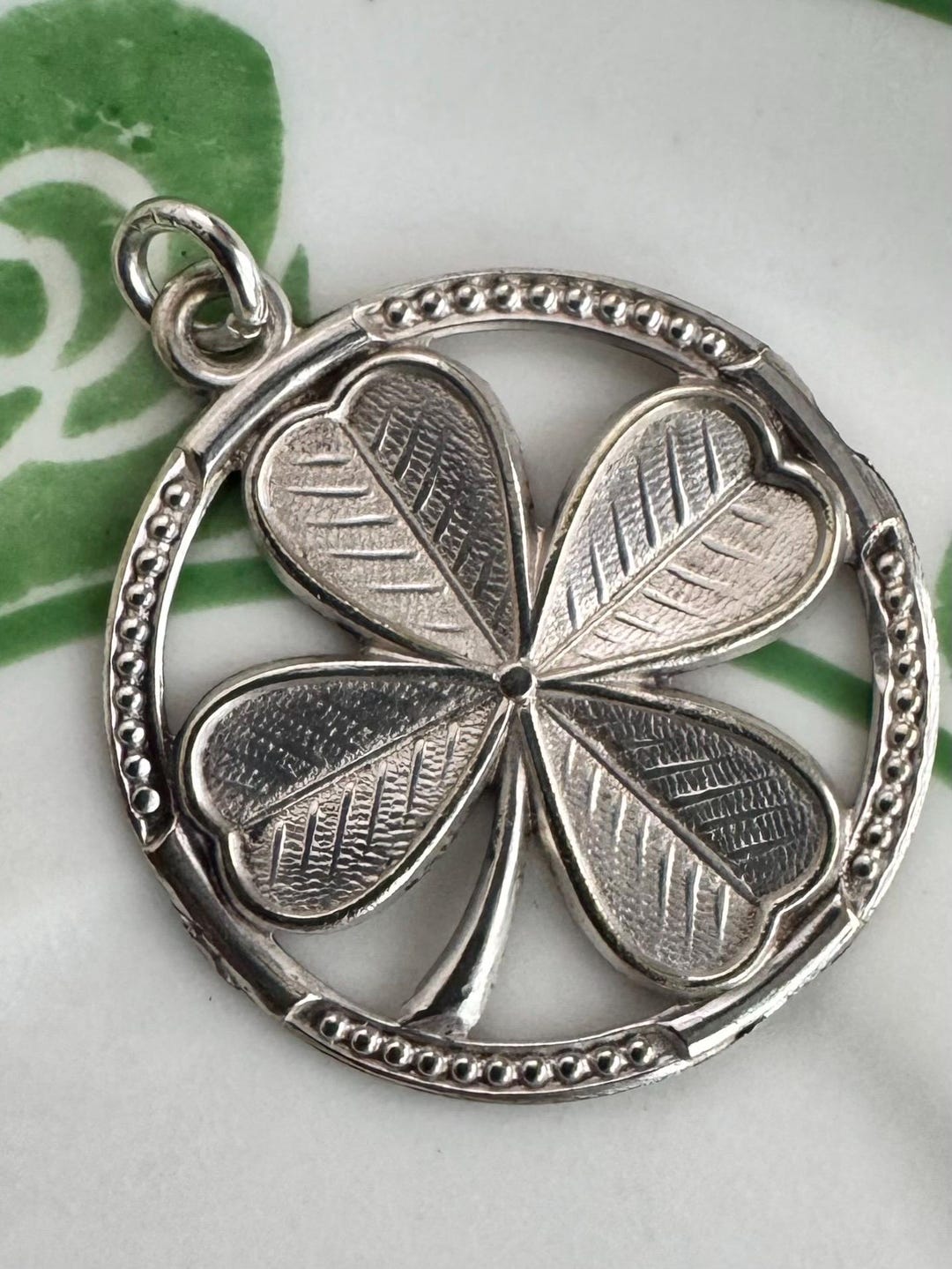 Antique French Lucky Four Leaf Clover Pendant - Etsy