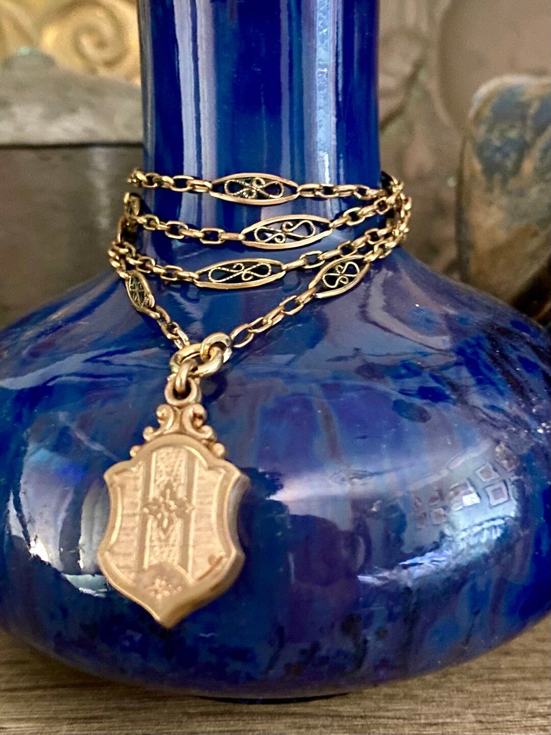 Antique French Oval Filigree Link Chain - Etsy