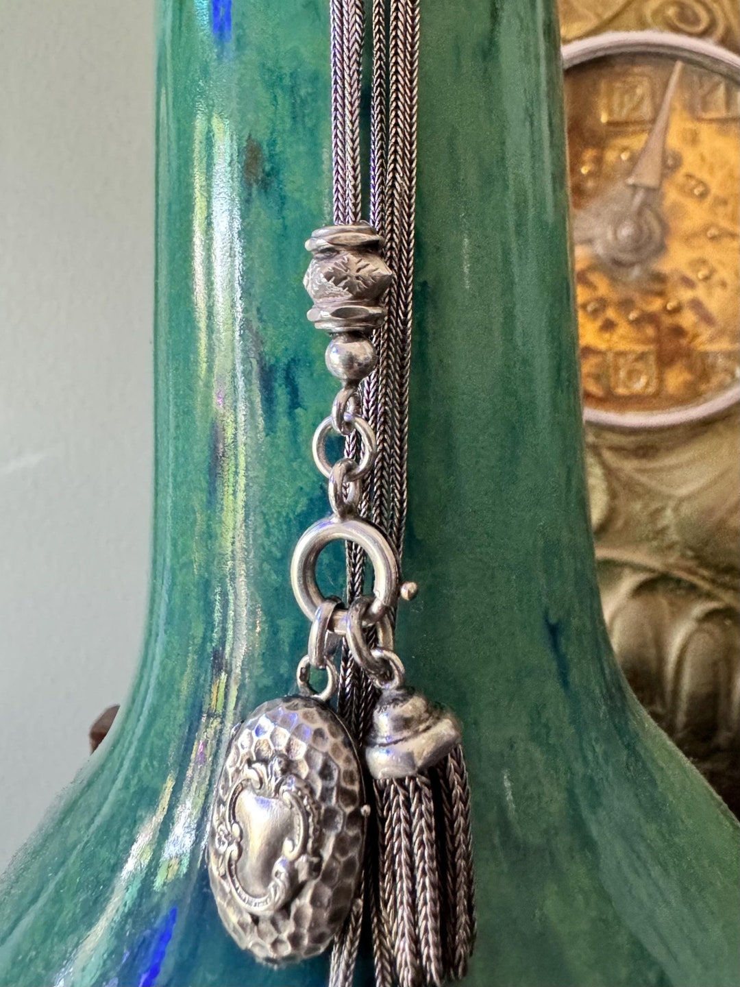 Antique Victorian Full-length Foxtail Link Guard Chain With Slide - Etsy