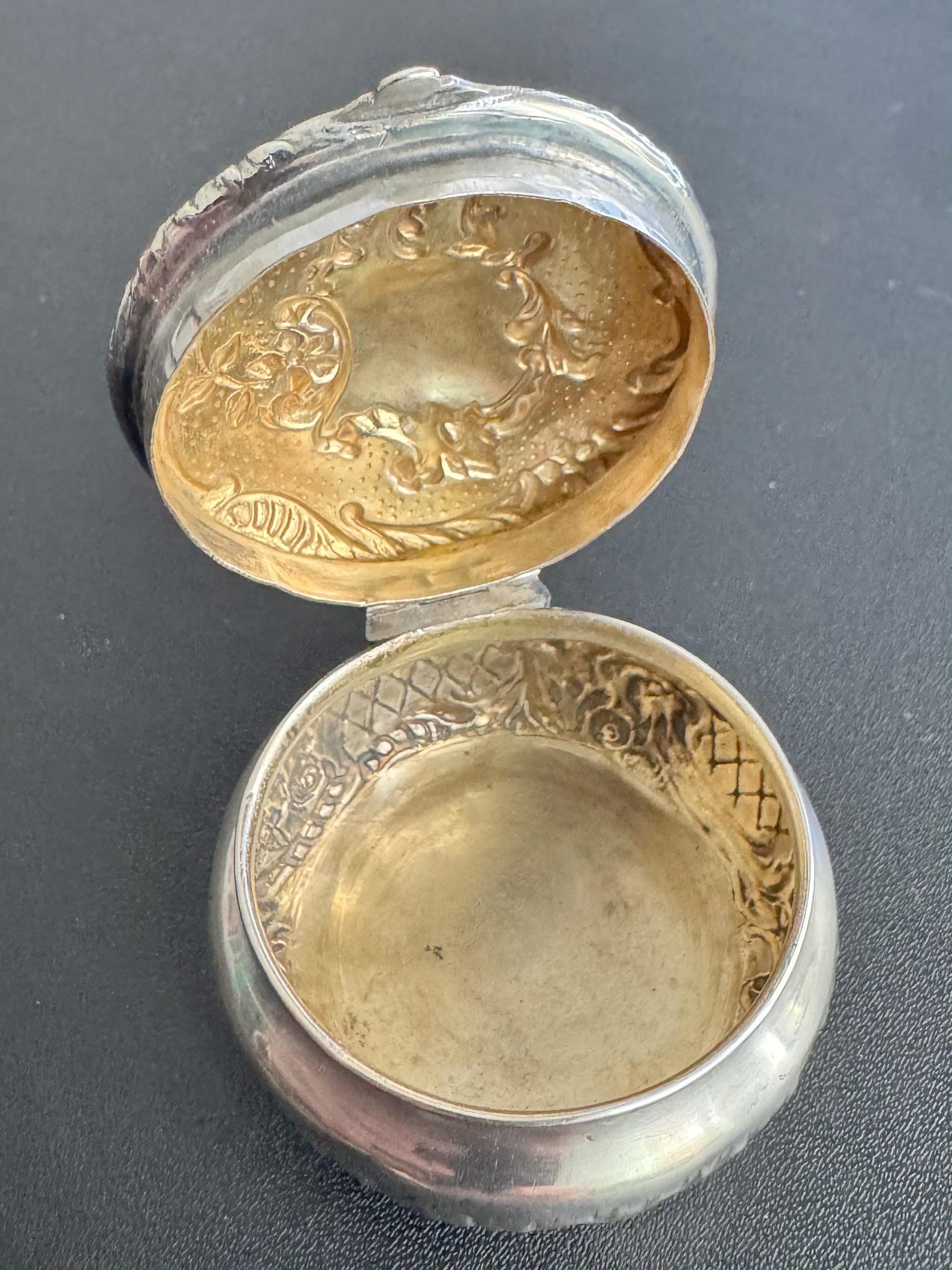 Antique Belle Epoque Edwardian Silver Rococo Pendant Pill Box ...
