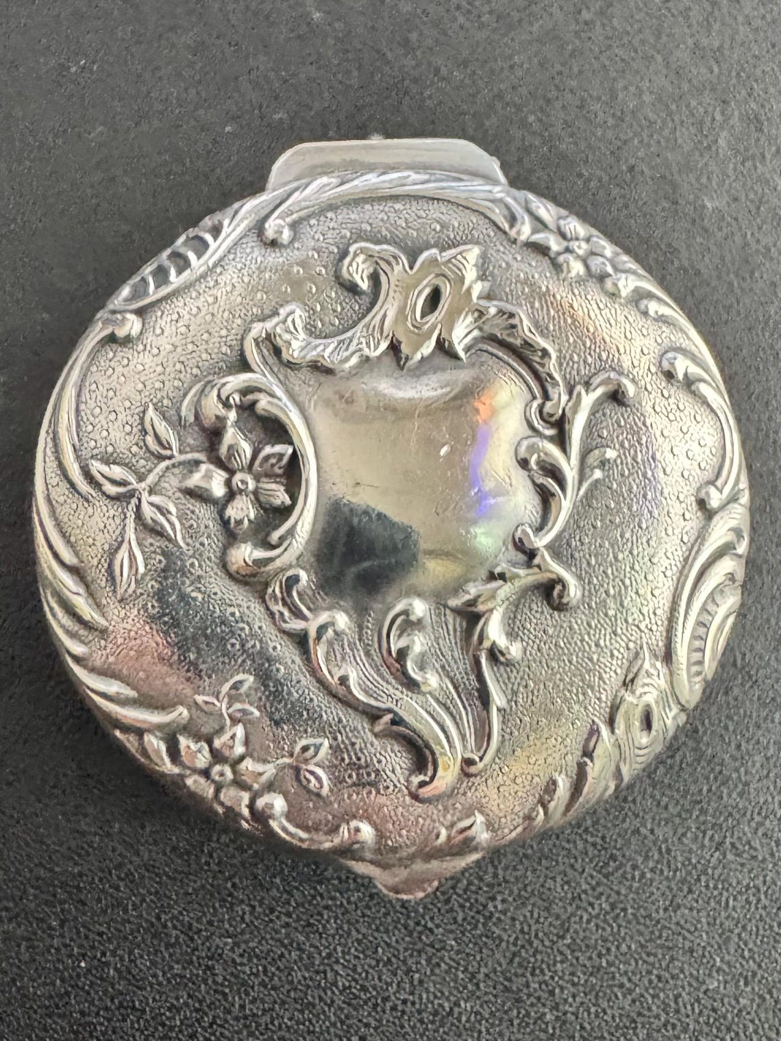 Antique Belle Epoque Edwardian Silver Rococo Pendant Pill Box ...