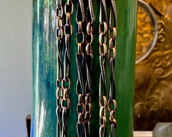 56" Antique Silver Victorian Fancy Chain, French Belle Epoque Long ...