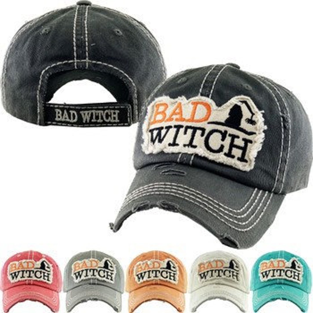 Distressed Bad Witch Baseball Cap Halloween Baseball Cap - Etsy