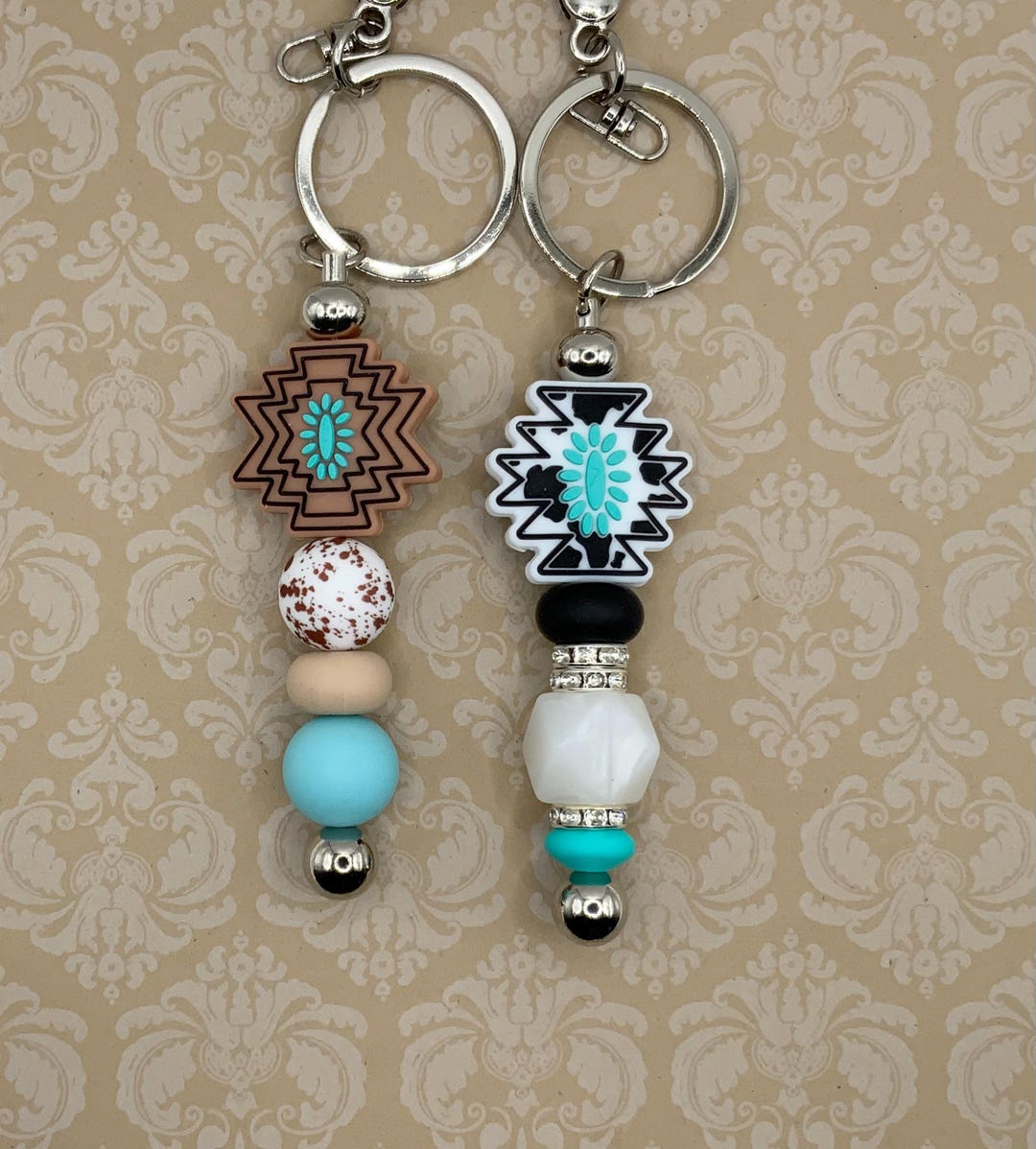Beaded Keychain - Western Concho Keychain - Country Girl Accessories ...