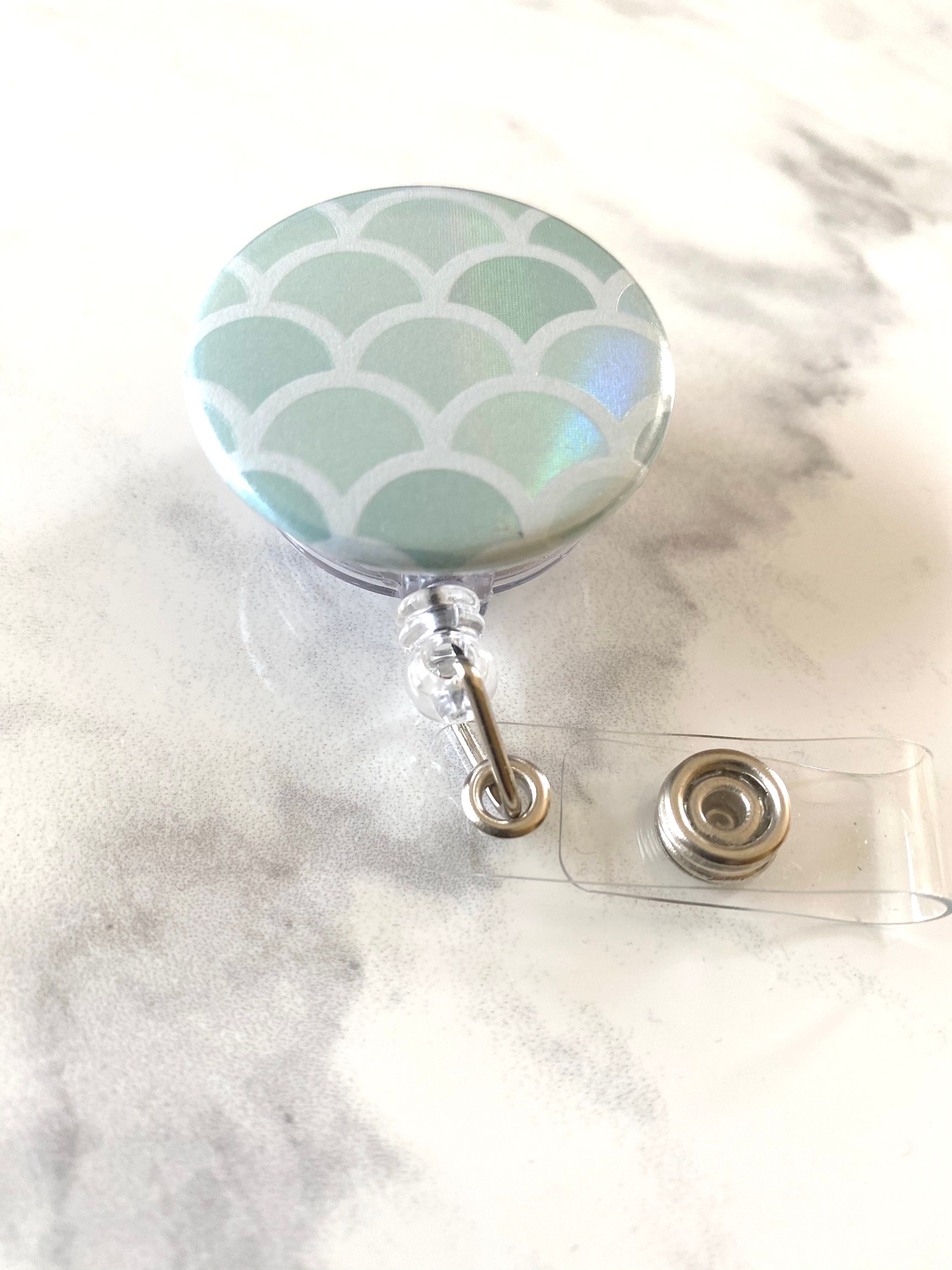 Mermaid Teal Scales Badge Reel Nurses Badge Reel Medical Id - Etsy