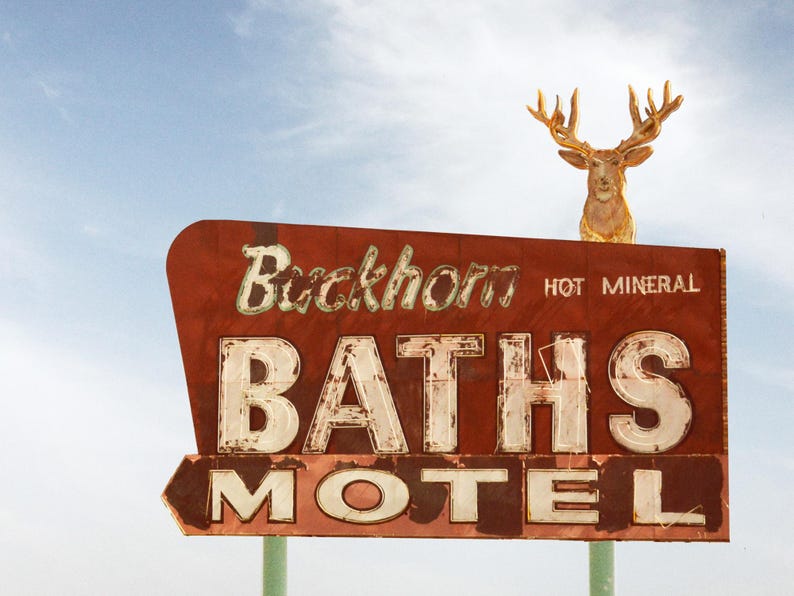 Vintage Arizona Motel Sign – Buckhorn Baths Motel - Neon Roadside Art ...