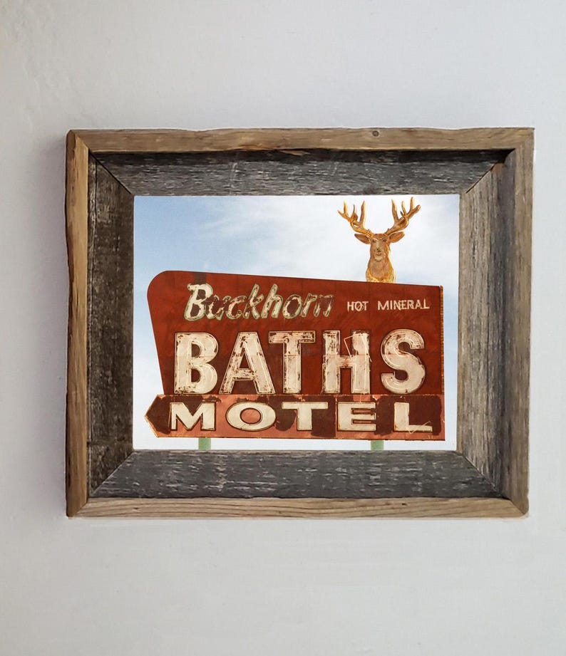 Vintage Arizona Motel Sign – Buckhorn Baths Motel - Neon Roadside Art ...