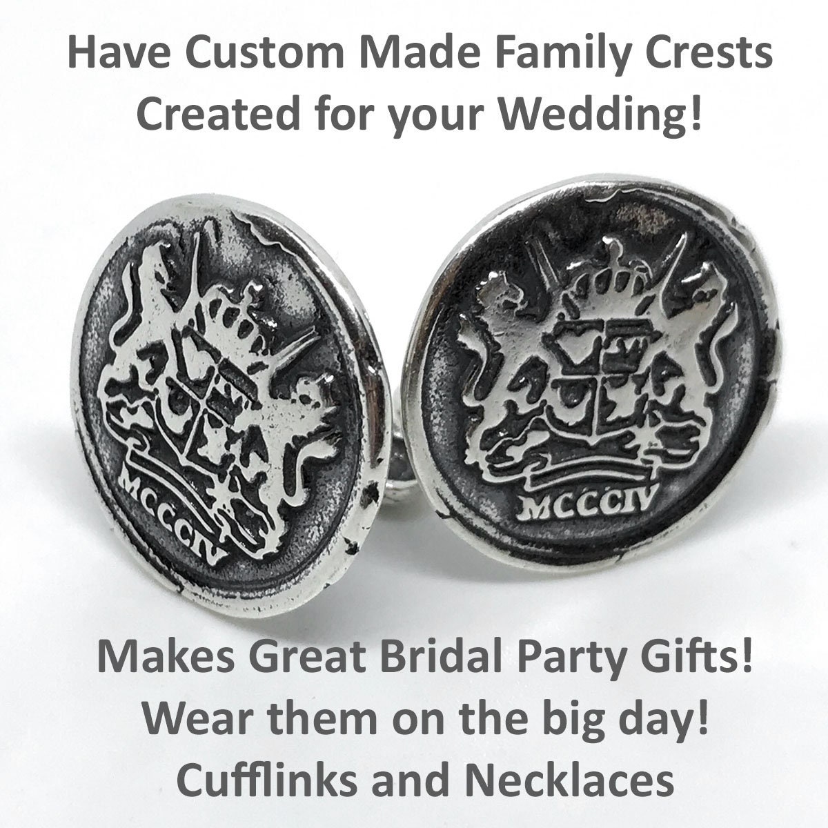 Family Crest Crescent Cuff Links Wax Seal Cuff Links - Etsy