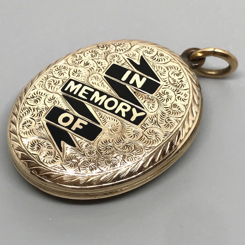 Antique 1880s Victorian 9-12k Gold Mourning Locket With Original ...