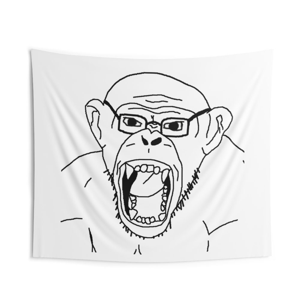 Soy Wojak Wall Tapestry Monkey Soy Meme Funny College Dorm | Etsy
