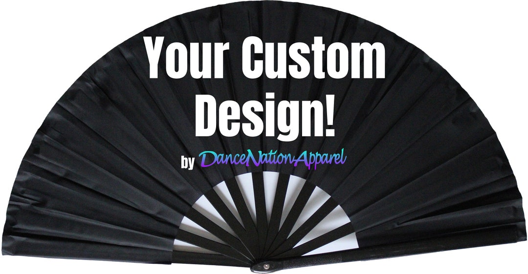 Custom Design Large Folding Fan - Single Color Simple Design - Etsy