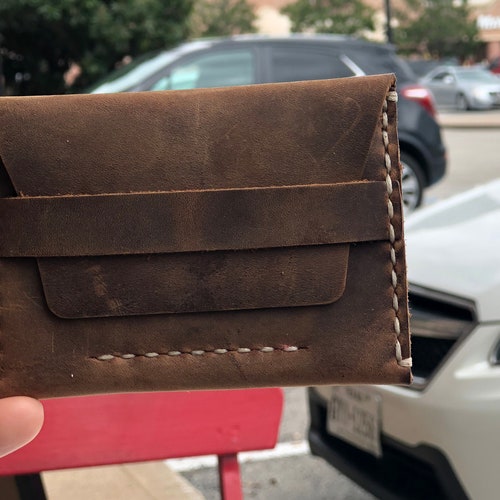 Leather Wallet Distressed Personalized Wallet Man Wallet | Etsy