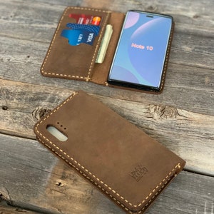 Samsung Galaxy Note 10 Case, Leather Wallet Case, Handmade Note 10 Case ...