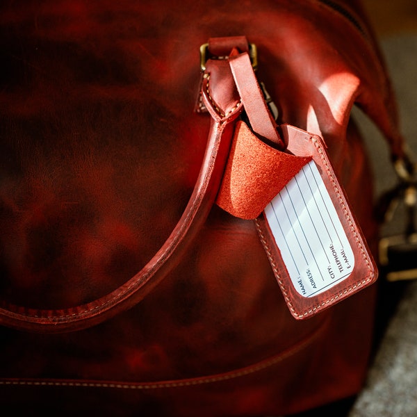 Leather Luggage Tag Snap - Etsy