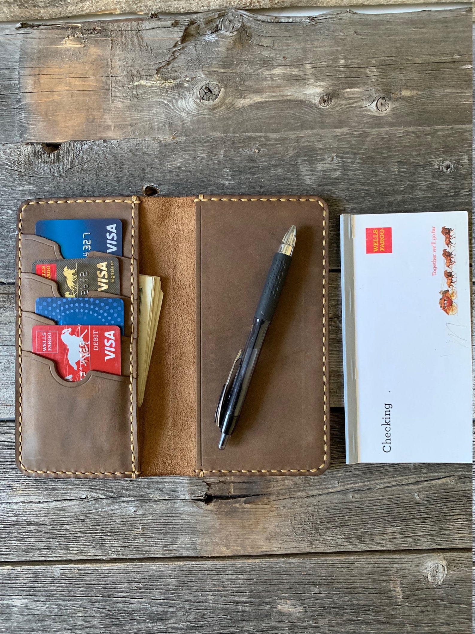 Leather Checkbook, Leather Checkbook Cover, Checkbook Holder, Checkbook ...