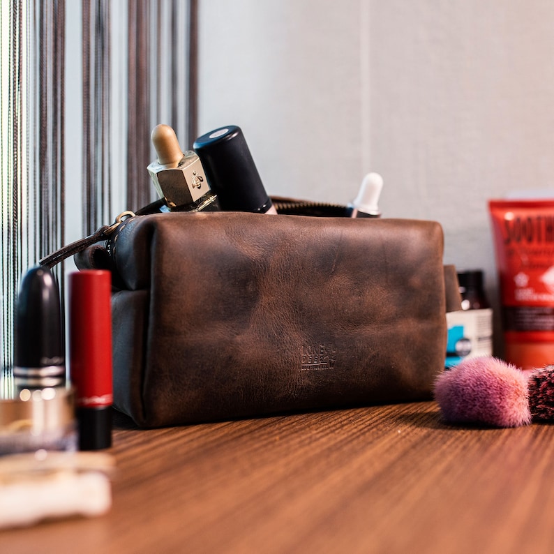 Personalized Leather Dopp Kit Customized Groomsmen Gift | Etsy