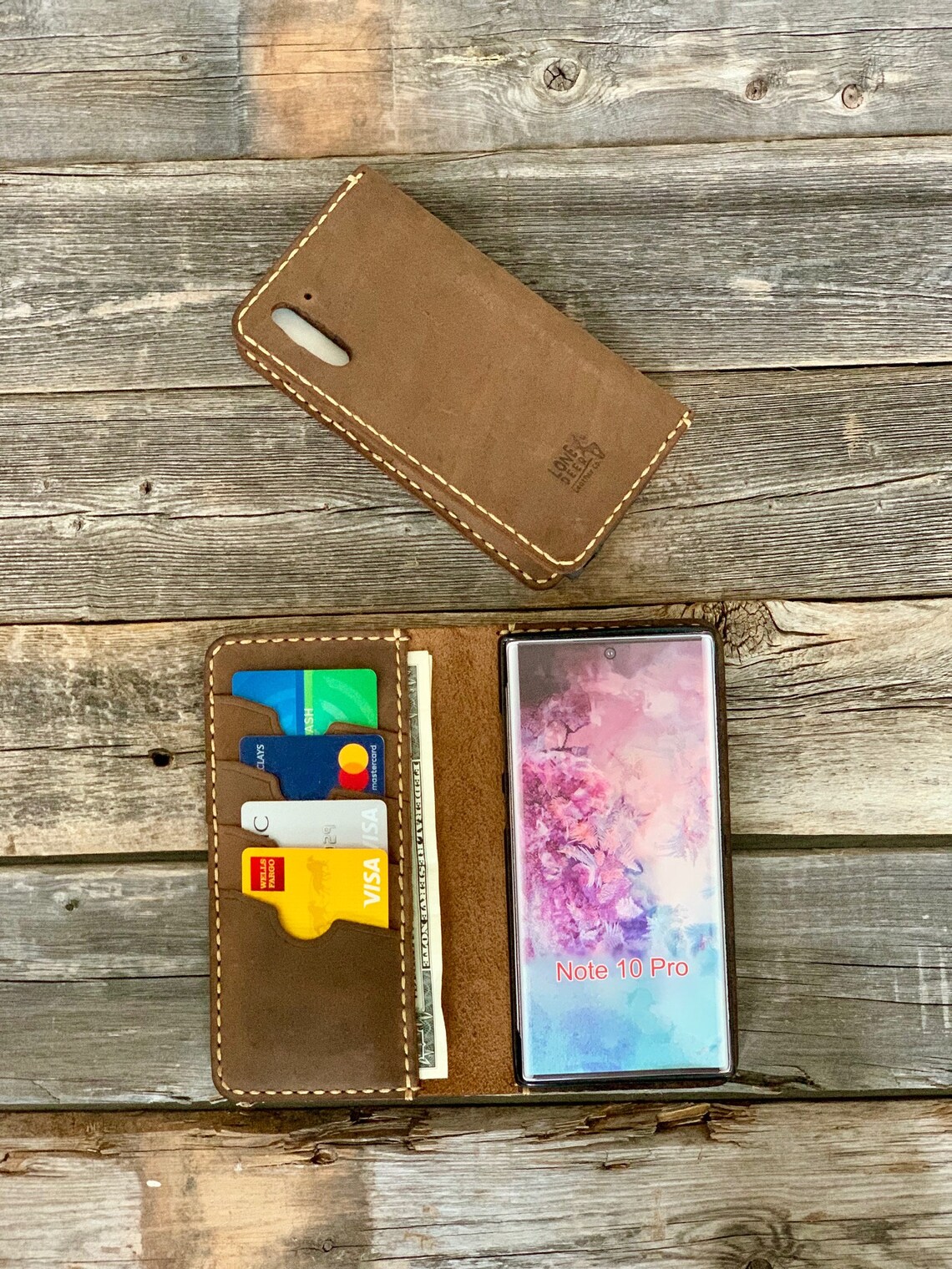 Samsung Galaxy Note 10 Case Leather Wallet Case Handmade | Etsy