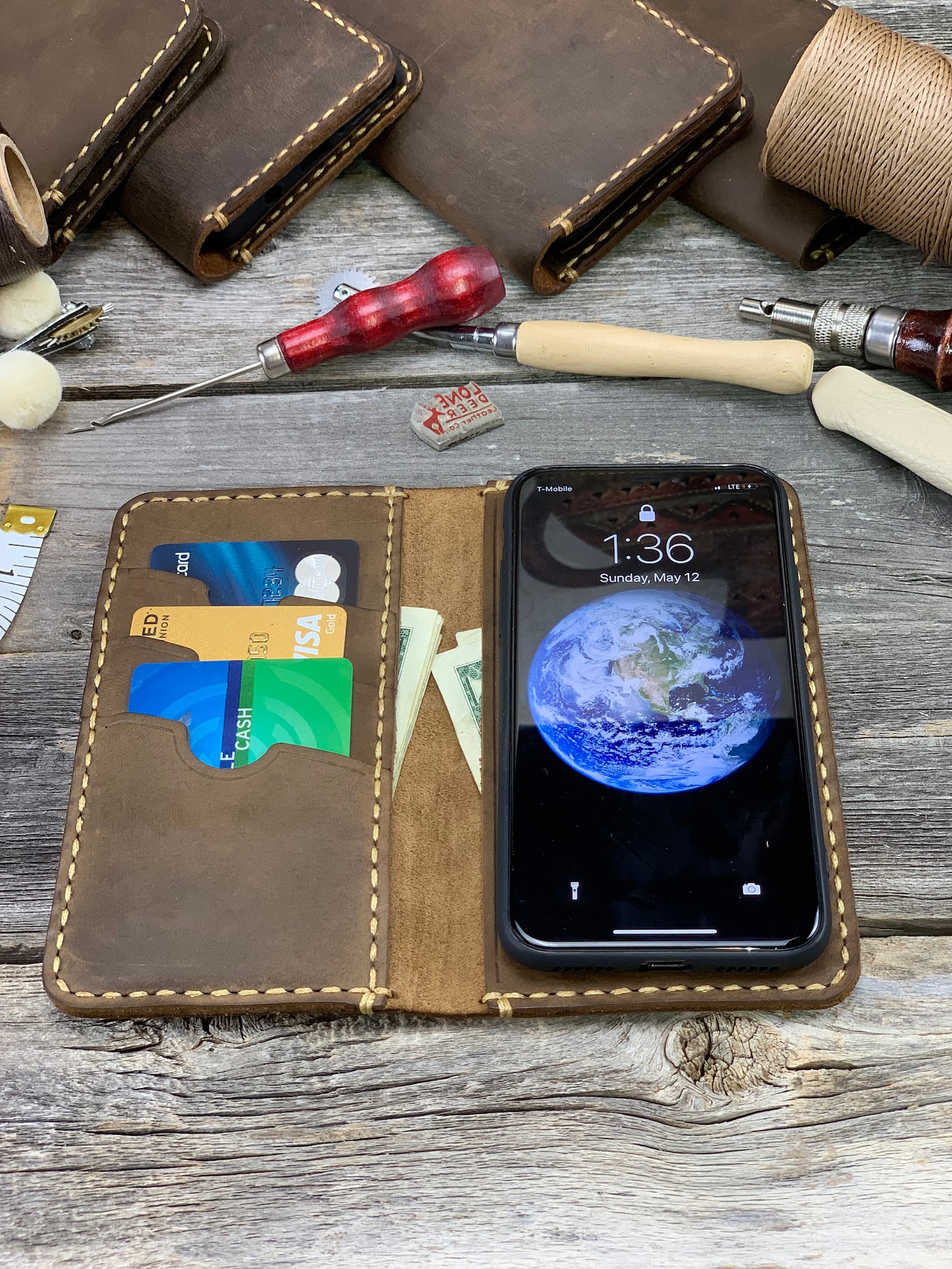 IPhone 12 Case, Leather iPhone 12, Leather Wallet Case, Folio Flip ...