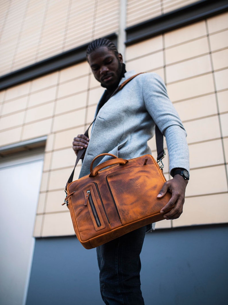 Leather Briefcase Brown Leather Briefcase Men Leather Briefcase Laptop ...