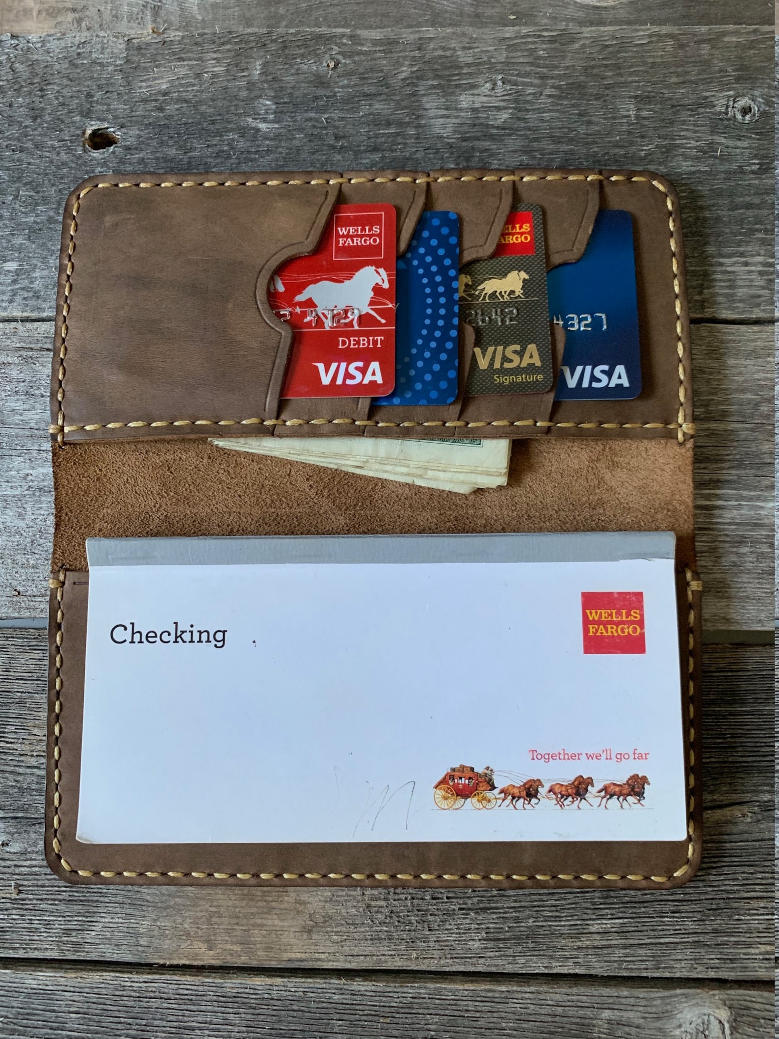 Leather Checkbook, Leather Checkbook Cover, Checkbook Holder, Checkbook ...
