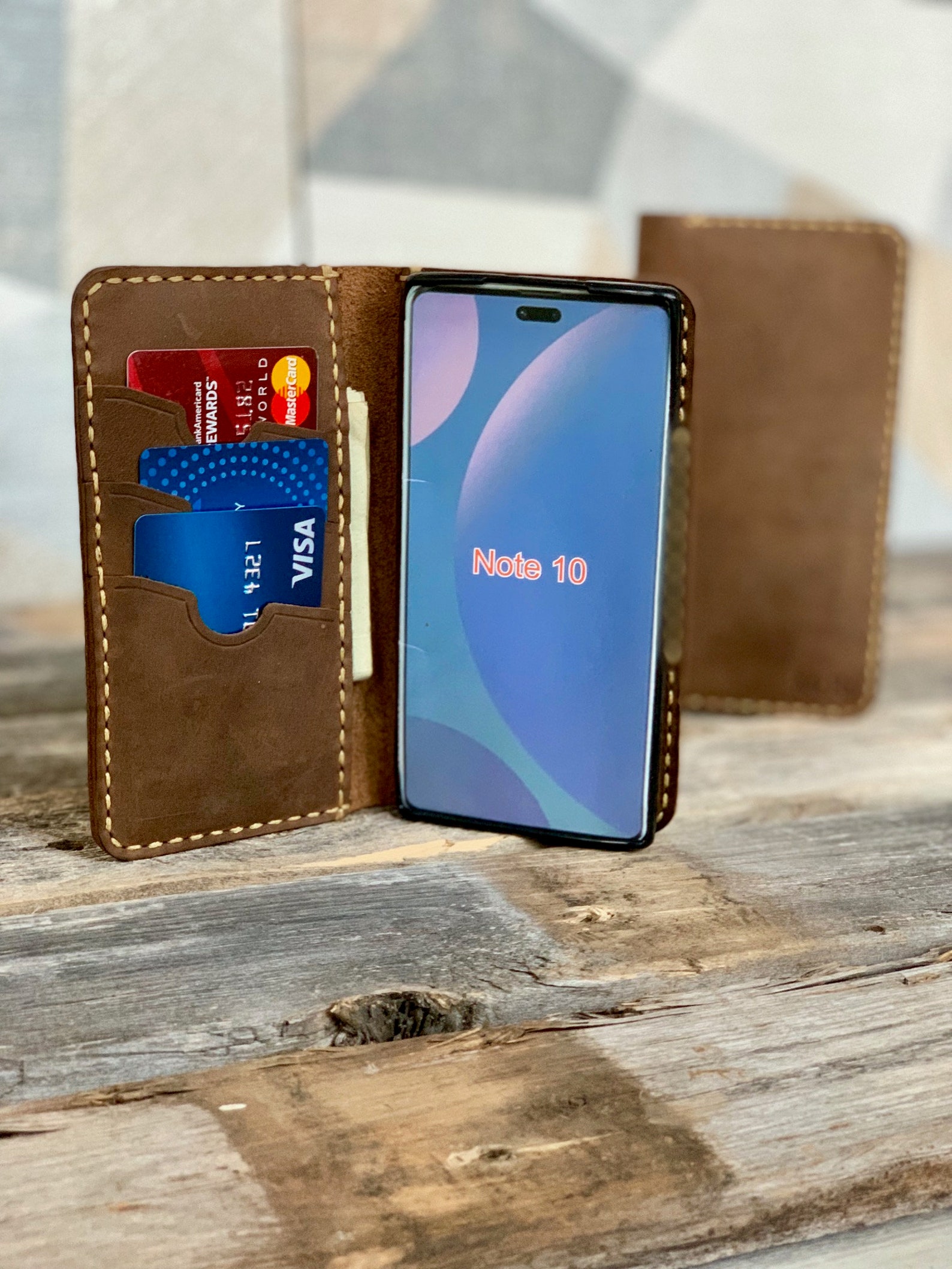 Samsung Galaxy Note 10 Case Leather Wallet Case Handmade | Etsy