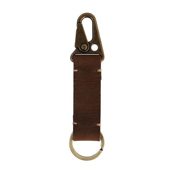 Leather Keychain Keychain Handmade Leather Keychain Genuine | Etsy