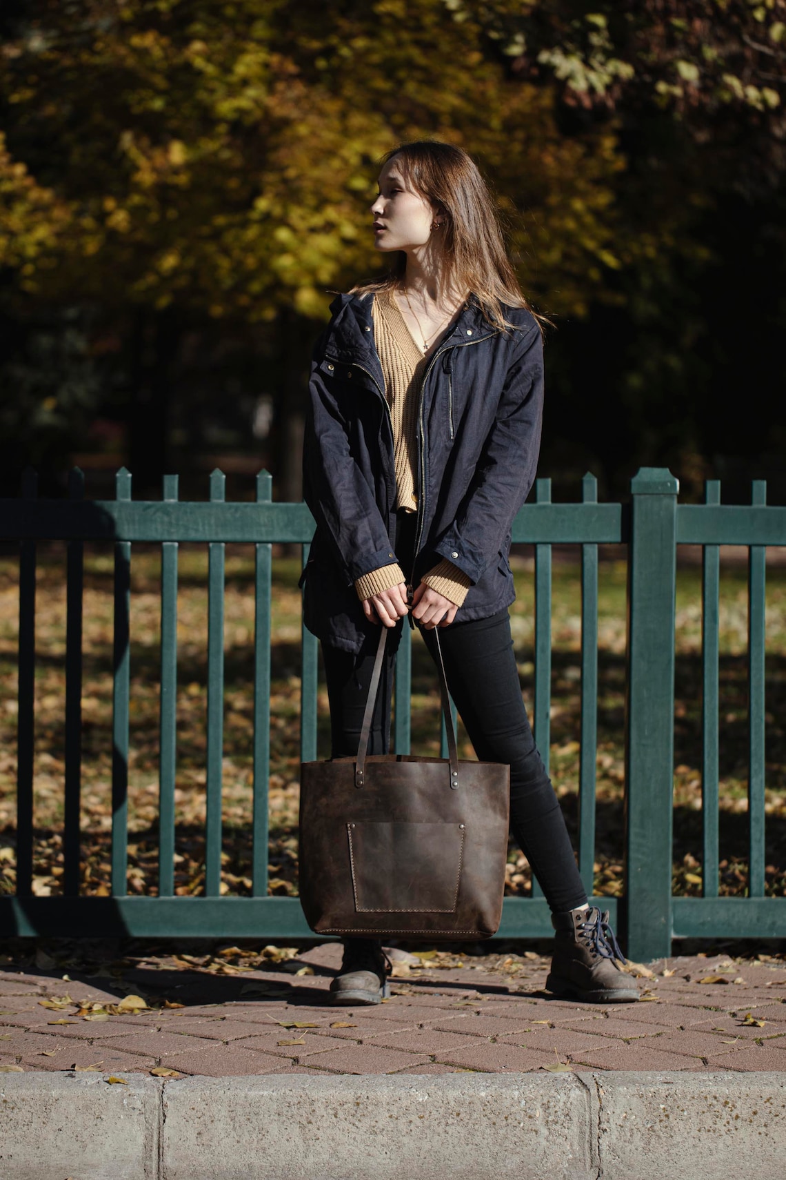 Leather Tote Bag Handmade Leather Purse Large Leather Handbag Leather ...