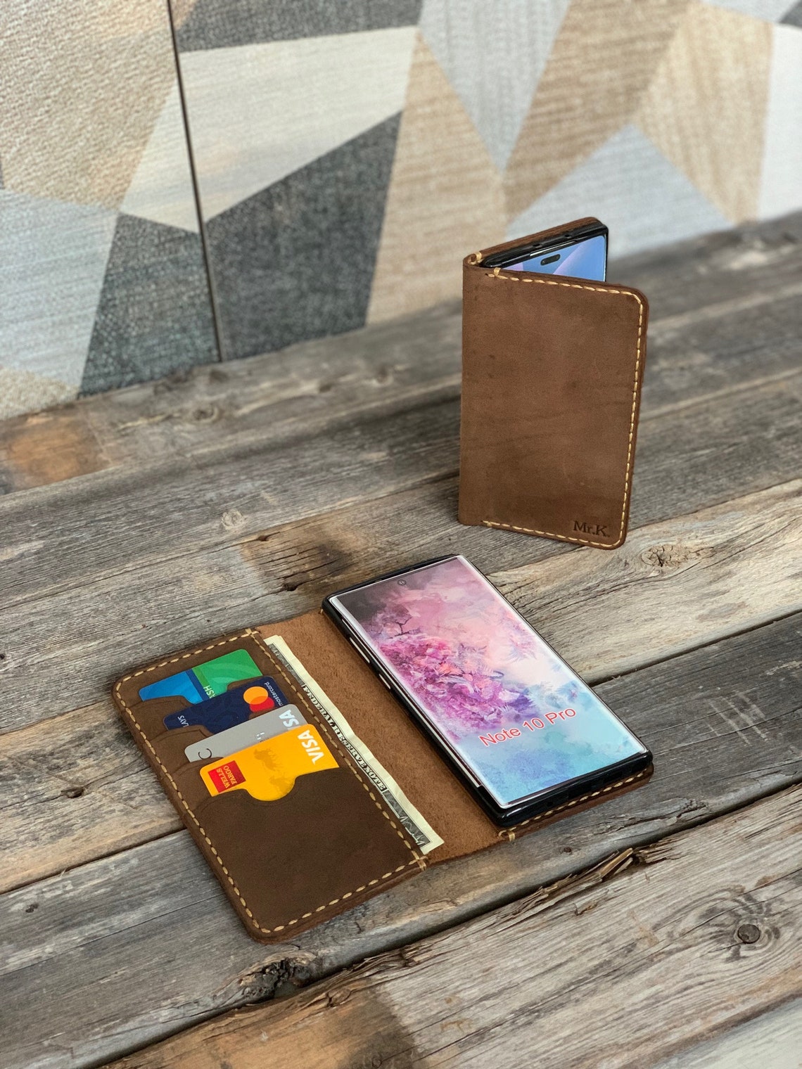 Samsung Galaxy Note 10 Case Leather Wallet Case Handmade | Etsy