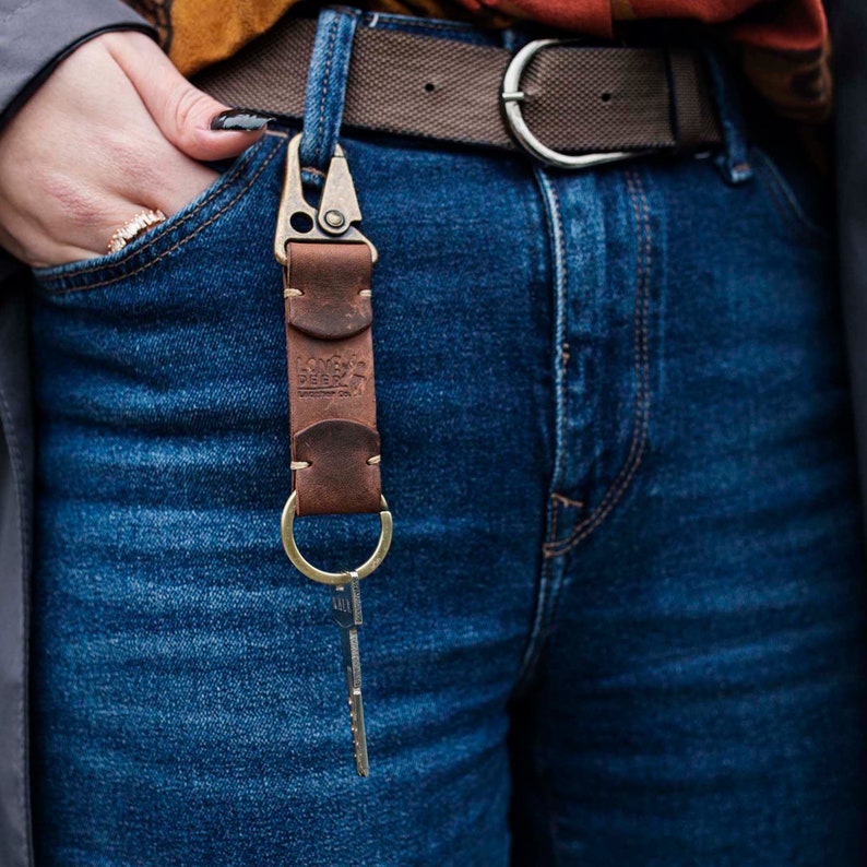Leather Keychain Keychain Handmade Leather Keychain Genuine - Etsy