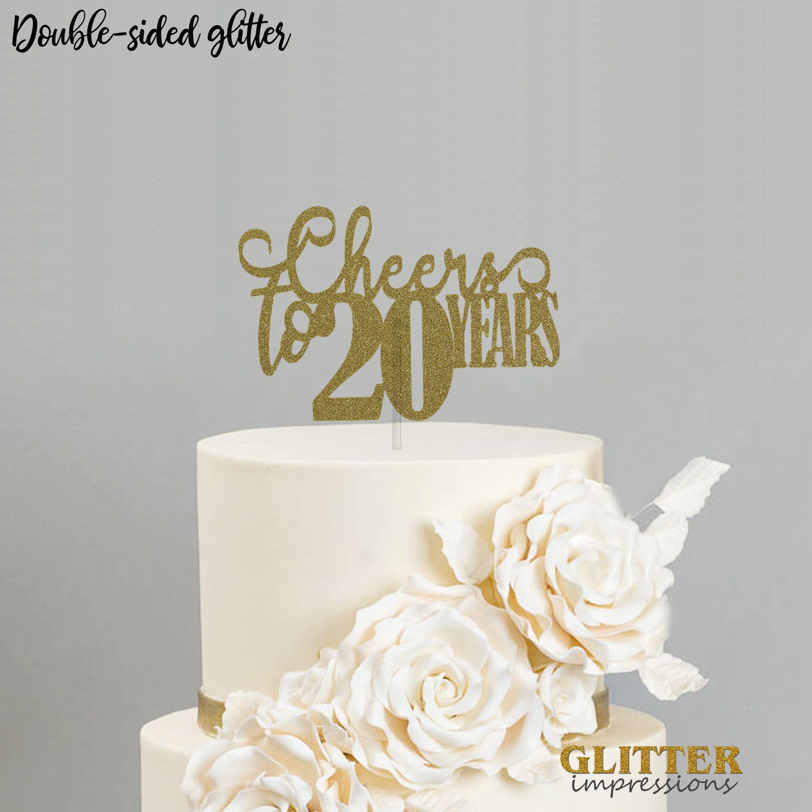 Cheers To 20 Years Cake Topper 20th Birthday Cake Topper Etsy