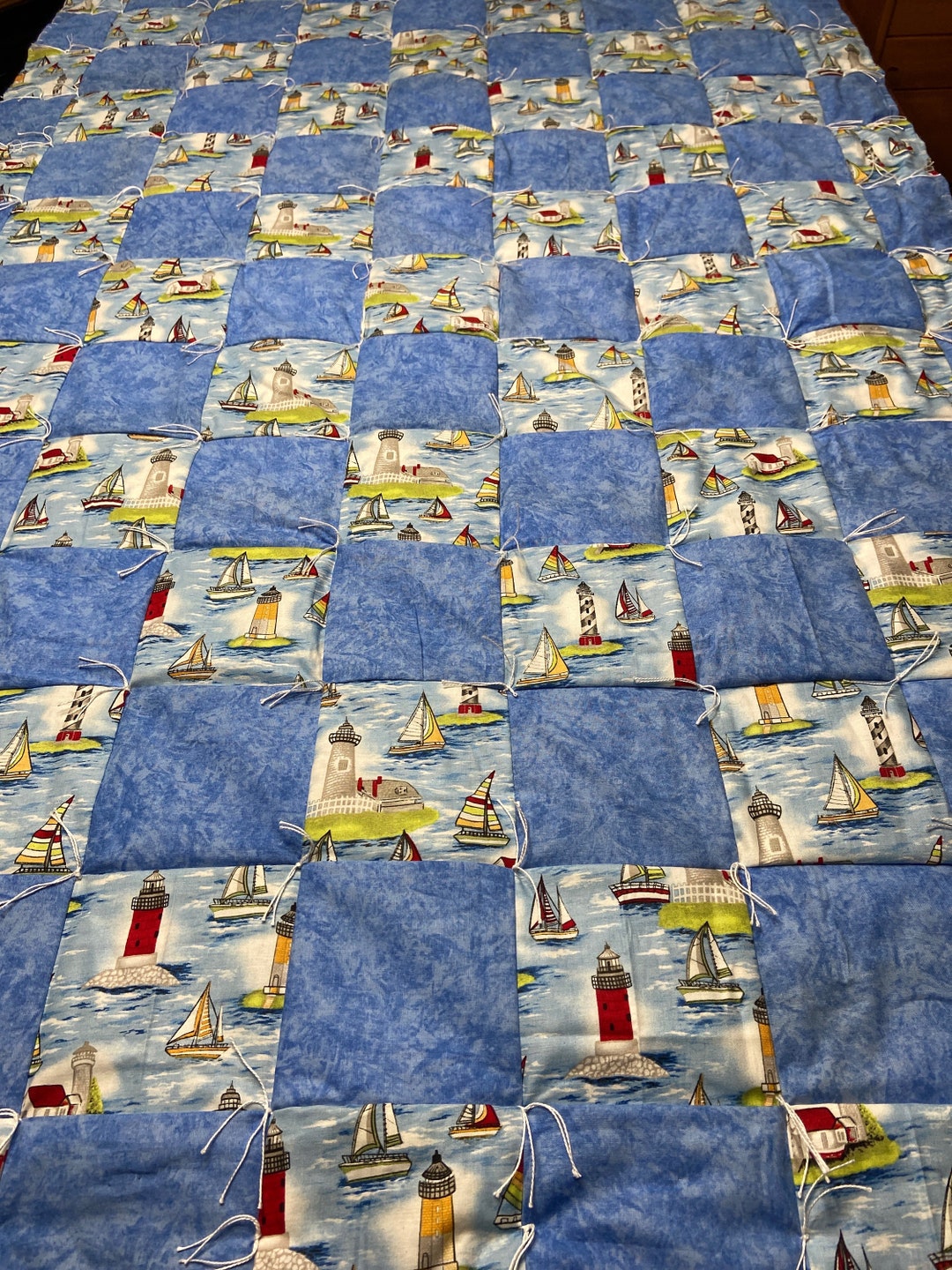 Nautical Lighthouse Lap Throw Blanket. New Handmade 61.5 L X 41 W - Etsy